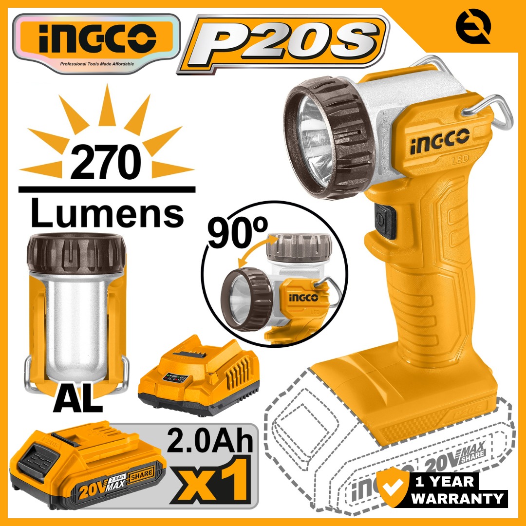 INGCO 20V CORDLESS LED WORK LIGHT | TORCHLIGHT | CWLI2038, Furniture ...