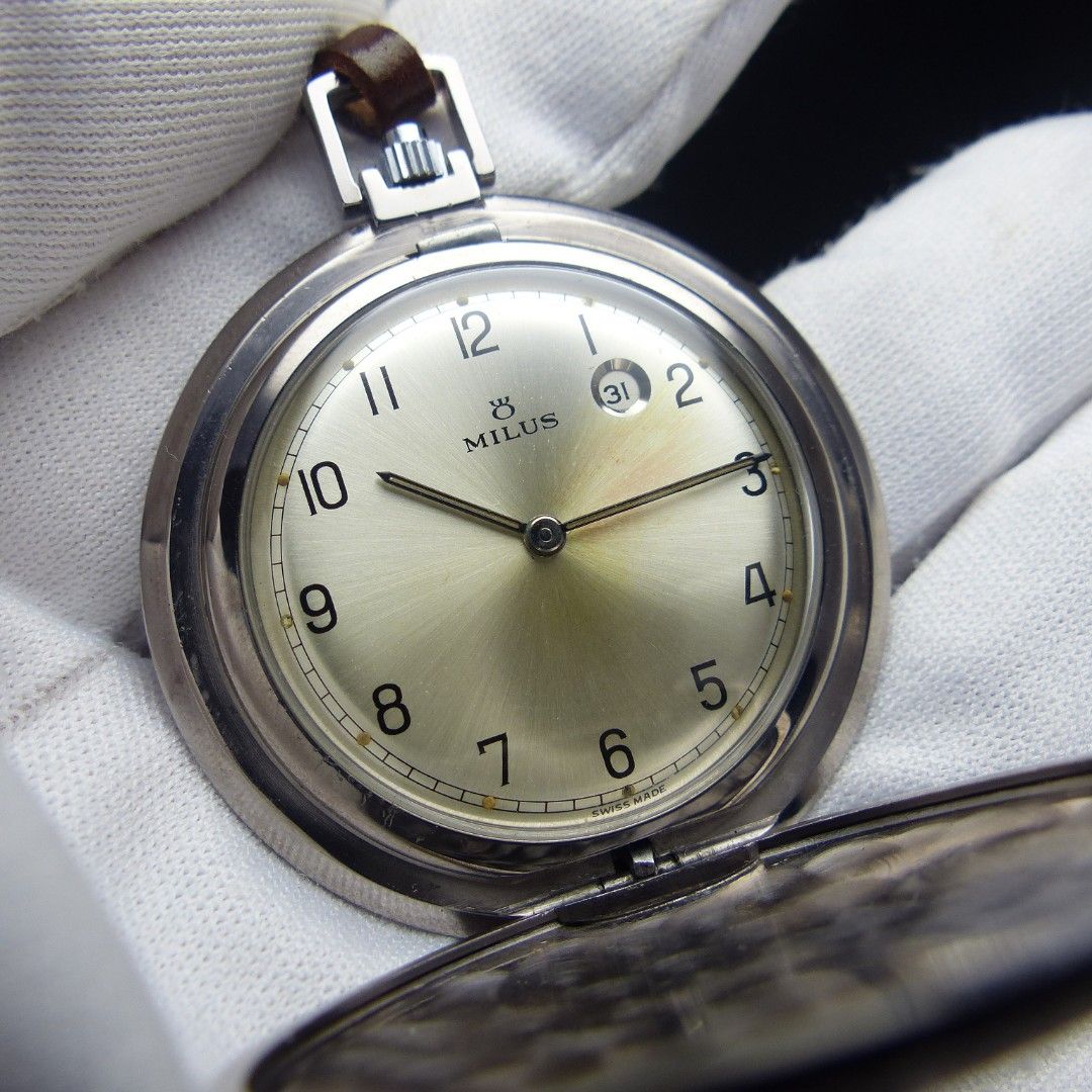 Milus full hunter men pocket watch 11 142 swiss peseux eta 336, Men's ...