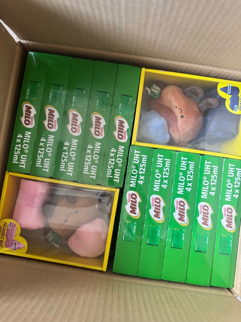 **ALL 4 SETS W/MILO! Nestle Milo UHT Drink Box with Plush Duffel SG ...