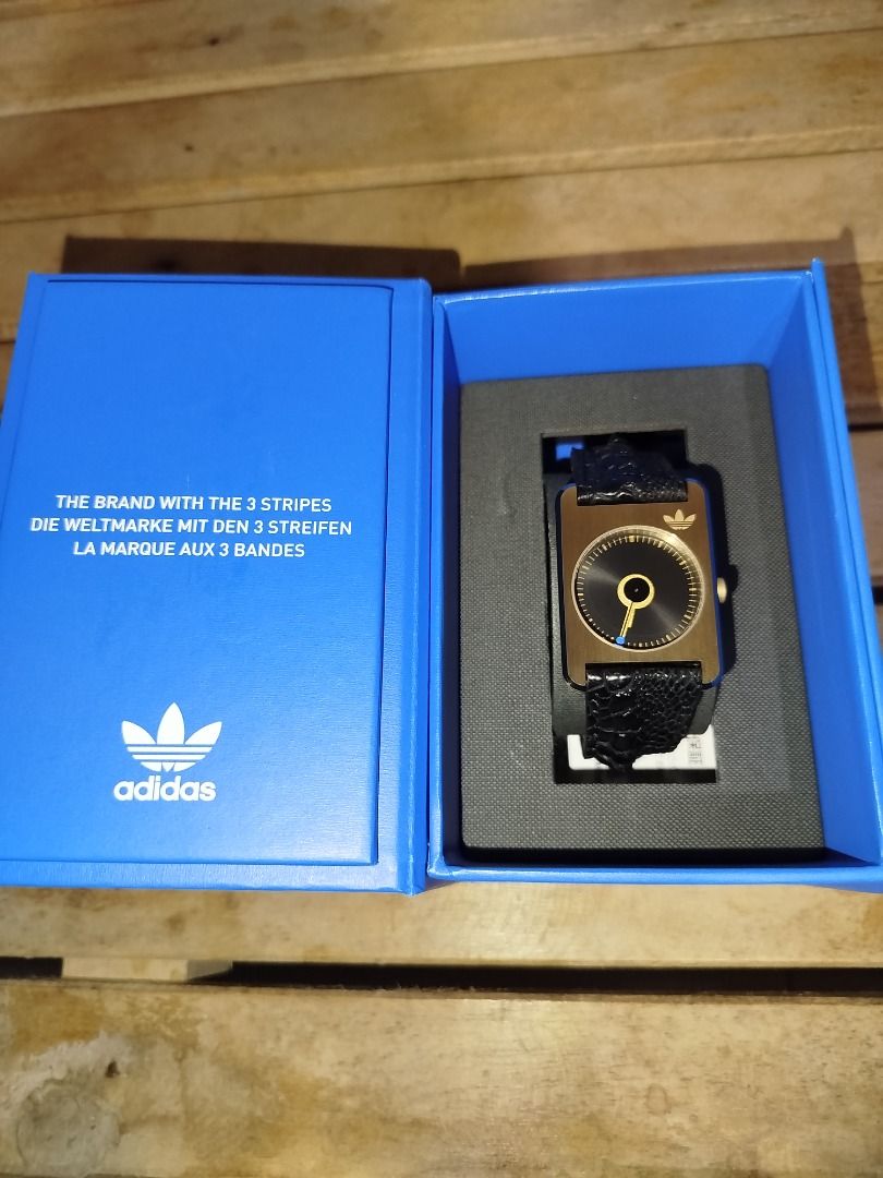 Rare Adidas Retro Pop One Gold Black, Luxury, Watches on Carousell