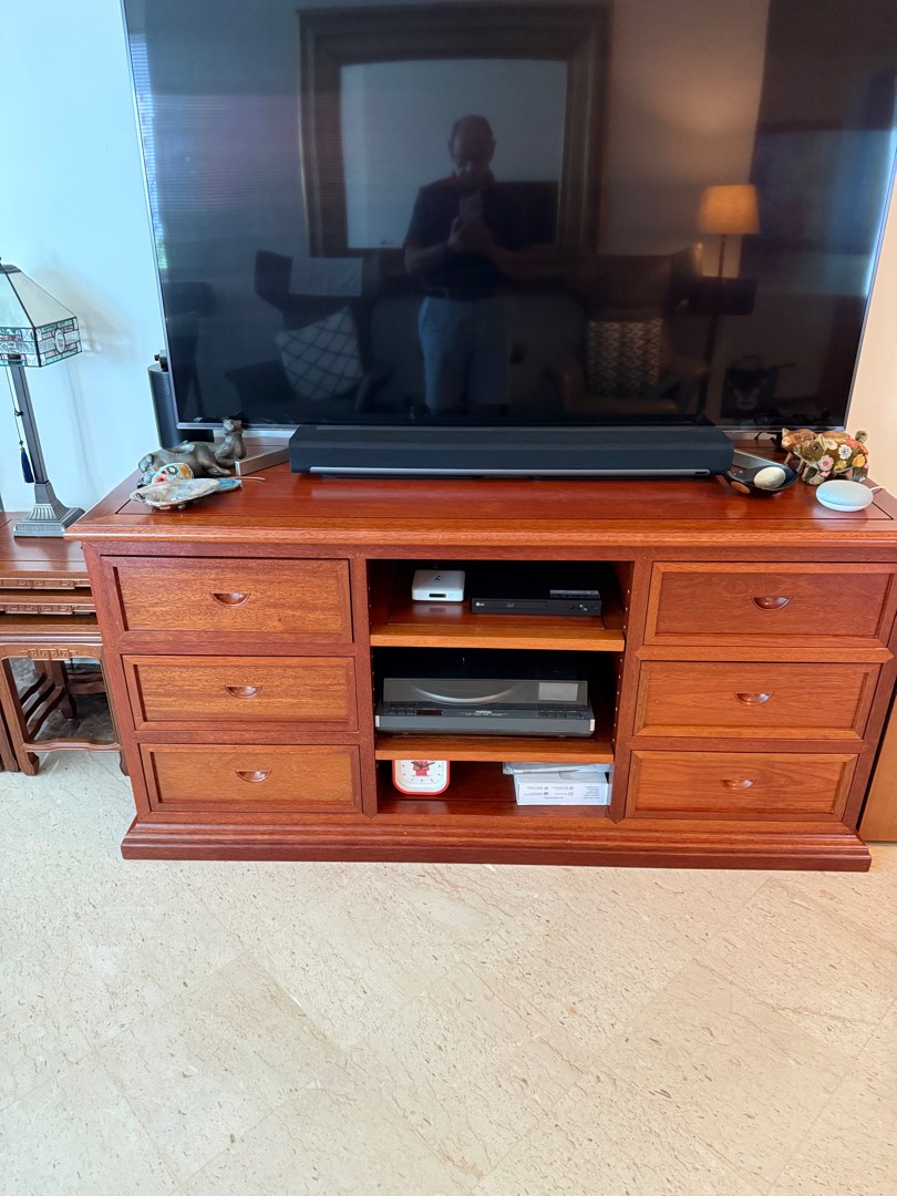 Rosewood TV Console with Drawers, Furniture & Home Living, Furniture ...