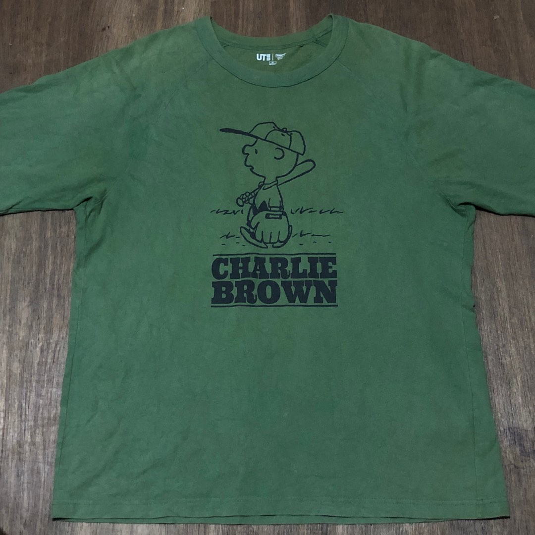 UNICLO x PEANUT Charlie Brown Design Tshirt, Men's Fashion, Tops & Sets ...