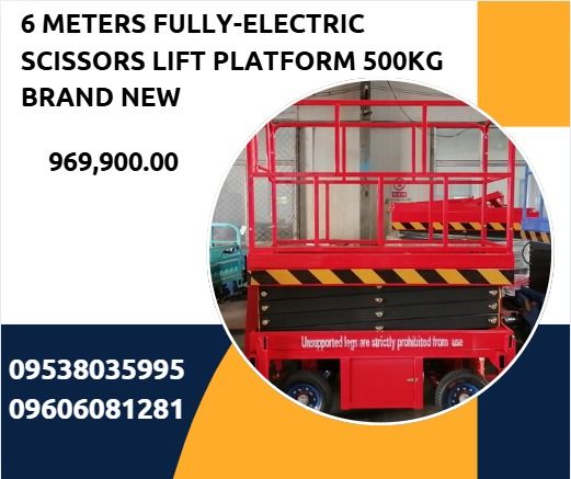 6 METERS FULLY-ELECTRIC SCISSORS LIFT PLATFORM 500kg brand new ...