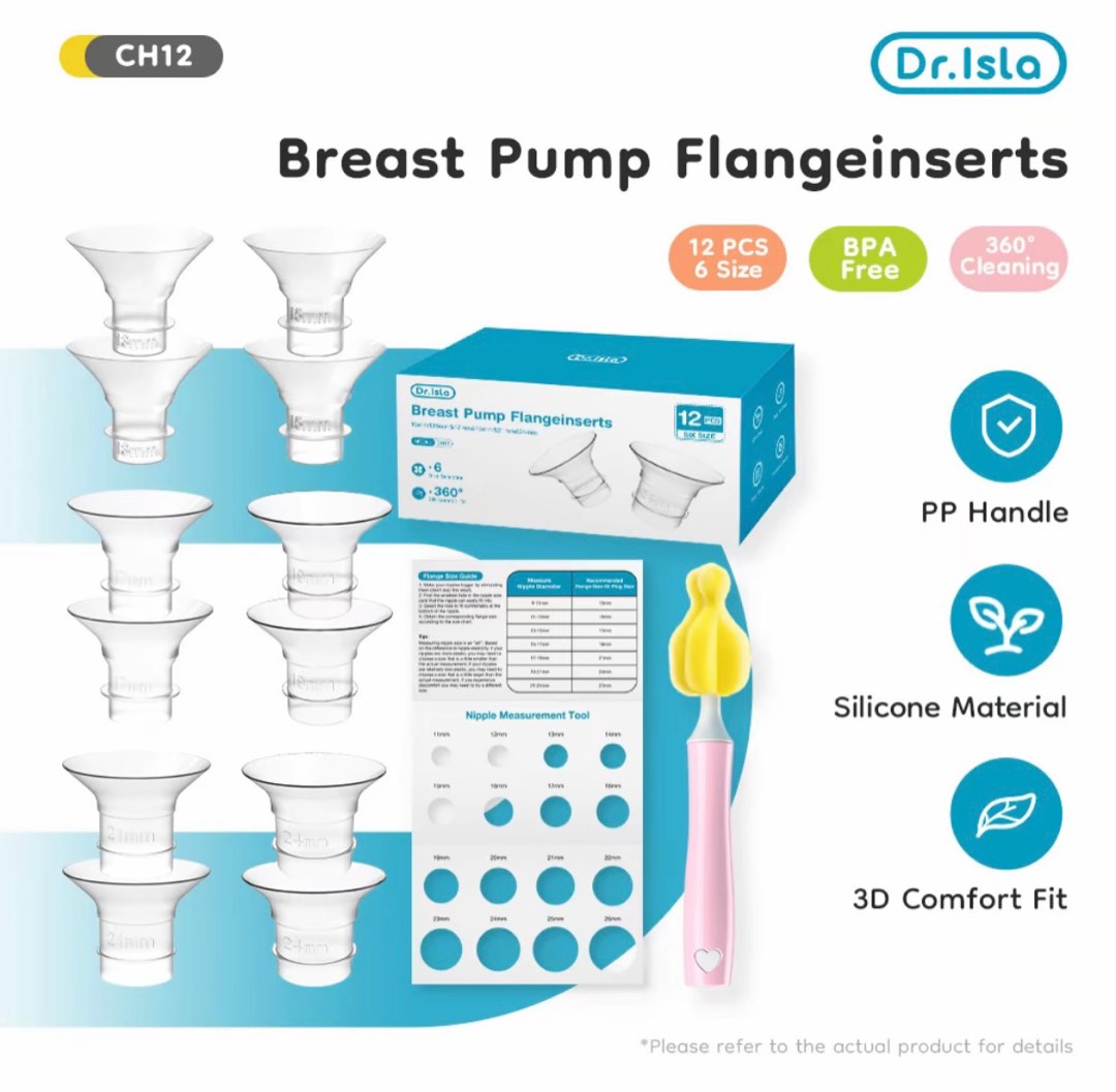 dr.isla breast pump flange insert full set, Babies & Kids, Nursing ...