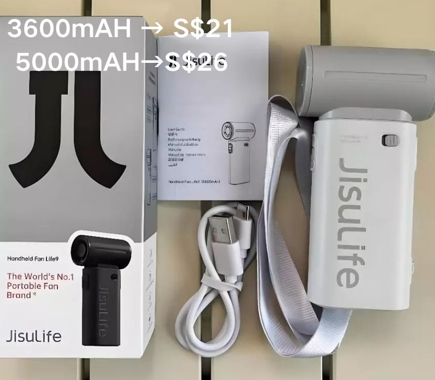 Ready stock JISU LIFE Portable Mini Fan Life9 5000mAh 3600mah Turbo Jet ...