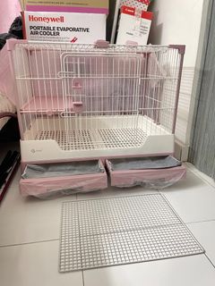 New stock 2 layer cat cage, 2 tiers pet cage with wheels foldable cage ...