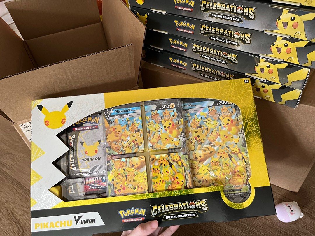 Pokemon celebration pikachu v Union box, Hobbies & Toys, Toys & Games ...