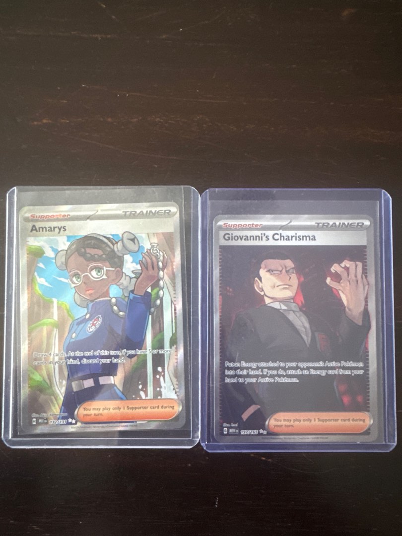 Pokemon TCG Trainer Cards - Amarys & Giovanni's Charisma, Hobbies ...