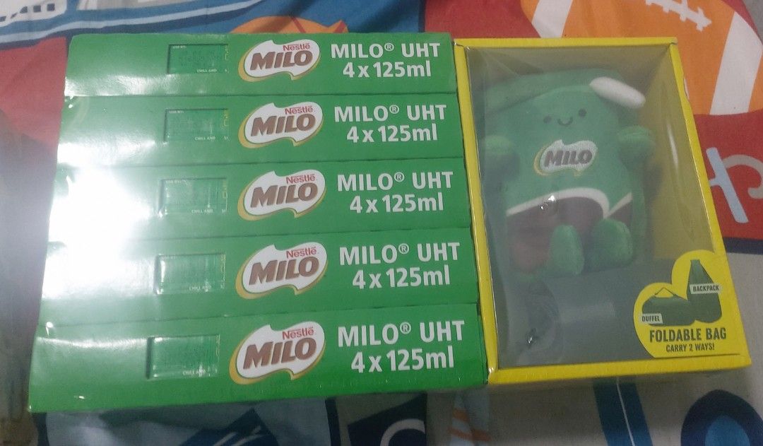 5 packs of UHT Milo 4x150ml with plushie, Food & Drinks, Beverages on ...