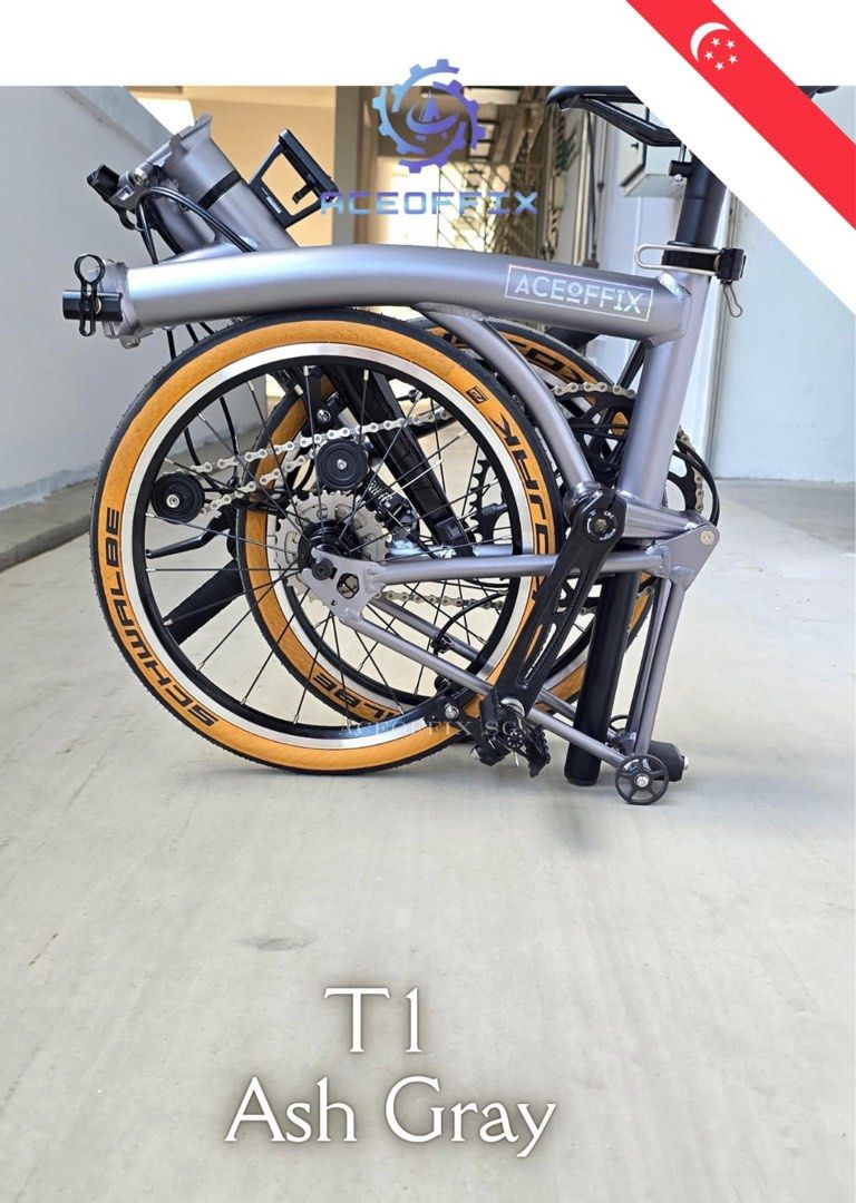 Aluminium trifold bike Aceoffix T1 carbon fiber front fork Brompton T ...