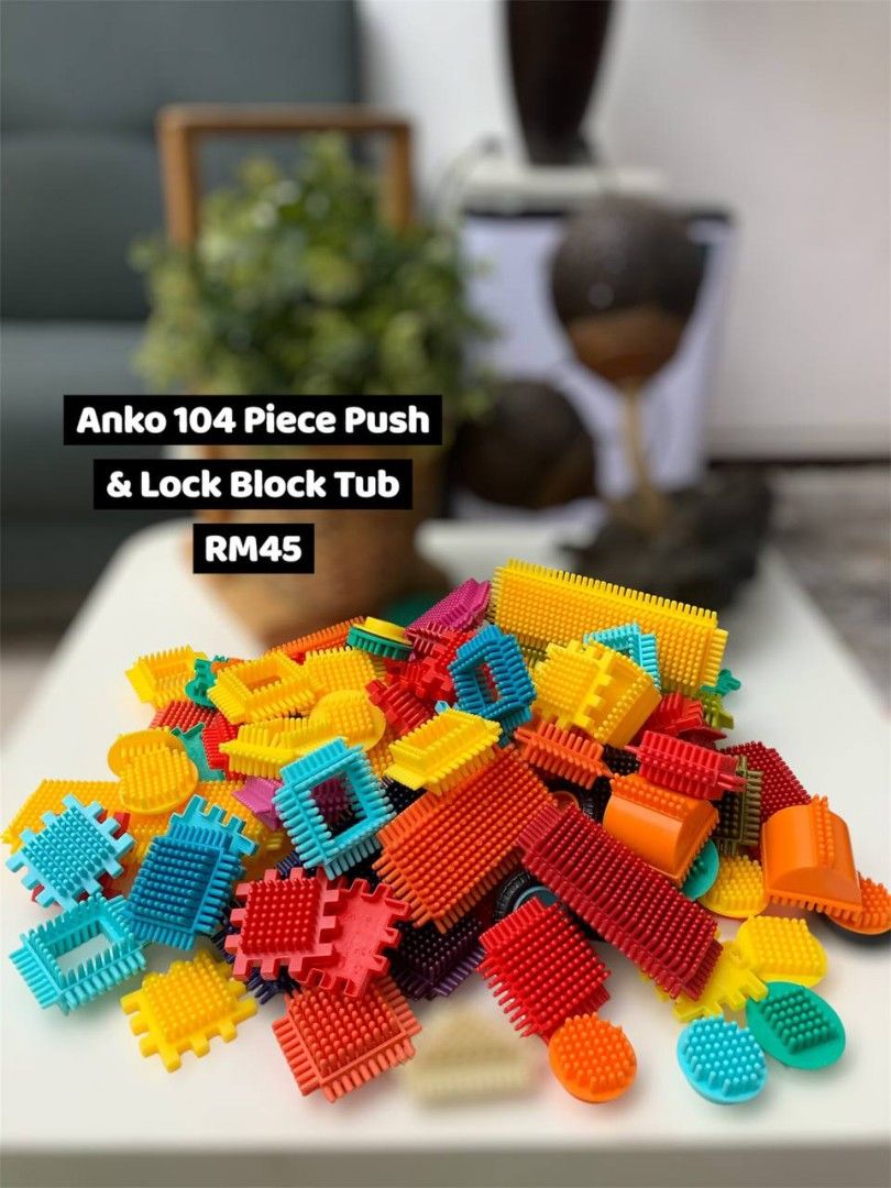 Anko Push & Lock Block Tub, Hobbies & Toys, Toys & Games on Carousell