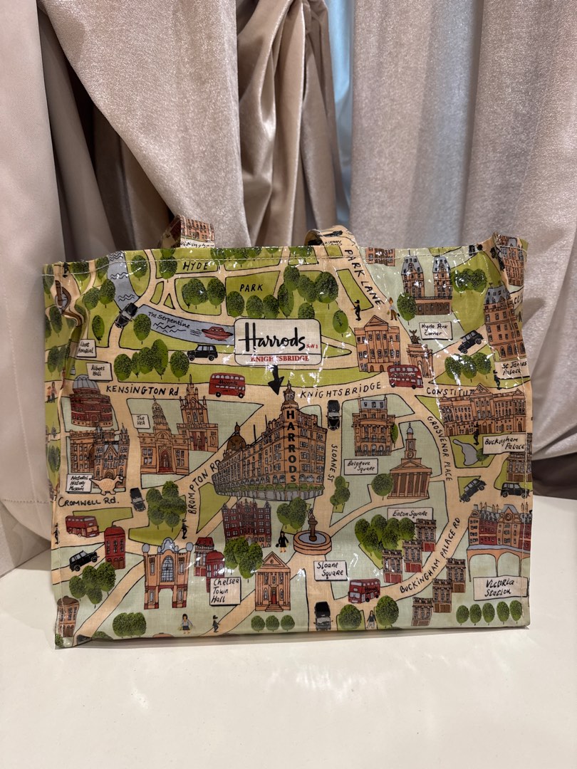Harrods London Map Tote Bag, Women's Fashion, Bags & Wallets, Tote Bags ...