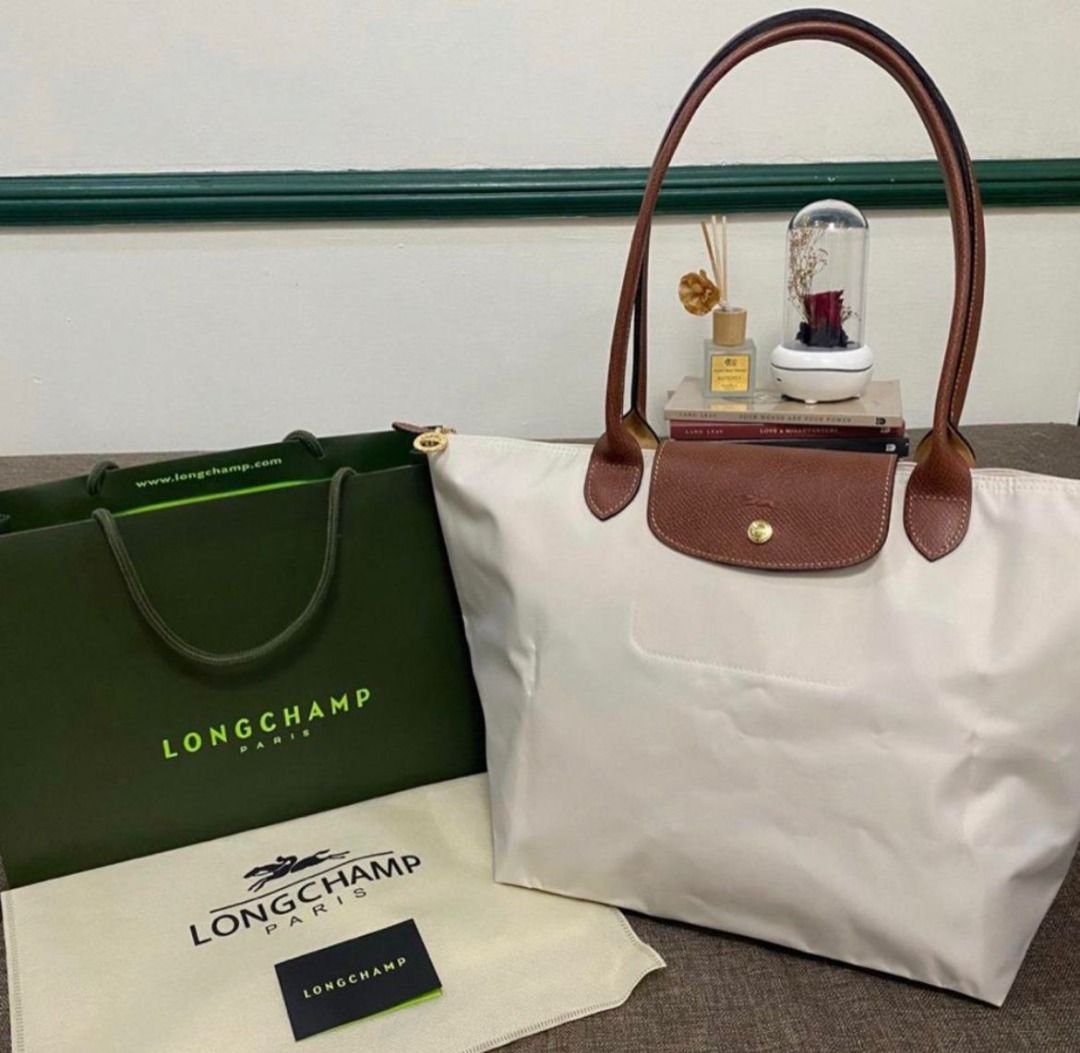 100% Authentic Longchamp Le Pliage Classic Paper White (紙白)Large Long ...