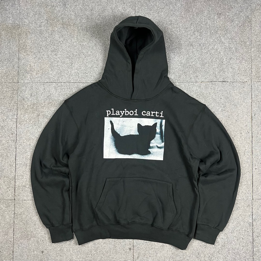 Playboi Carti Black WLR Cat black Hoodie, Men's Fashion, Coats, Jackets ...
