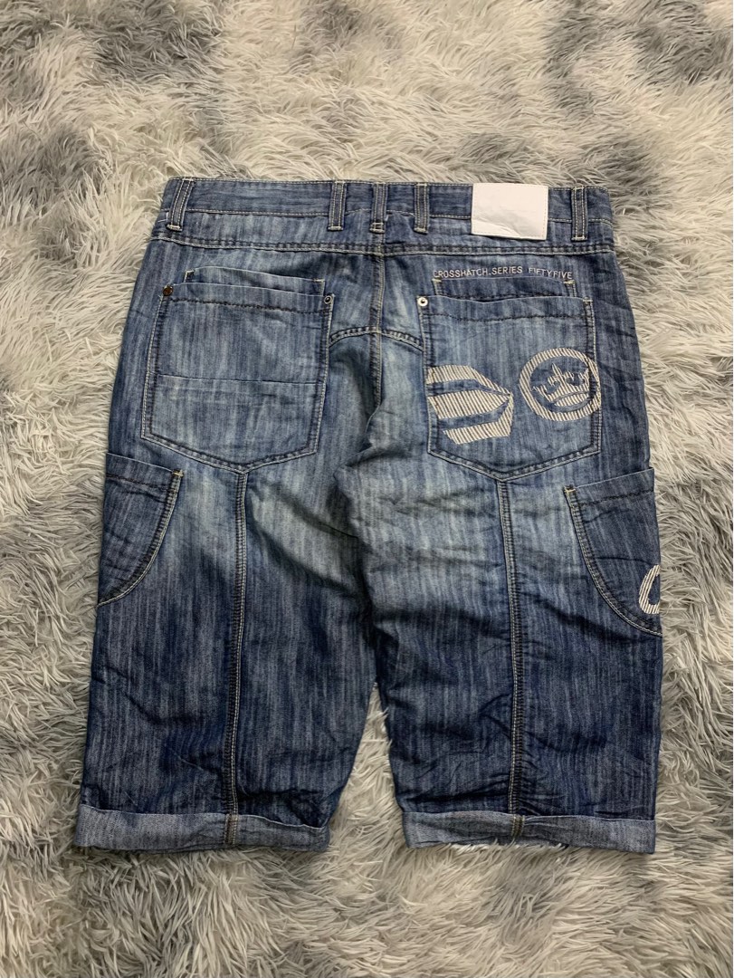 CROSS HATCH DENIM SHORT, Men's Fashion, Bottoms, Shorts on Carousell