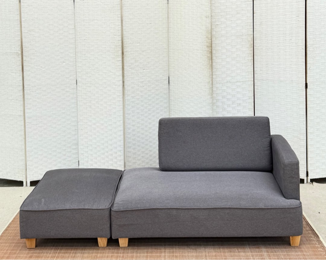 JAPAN SURPLUS LOW FABRIC SOFA WITH OTTOMAN IN GOOD CONDITION SIZE: Sofa ...
