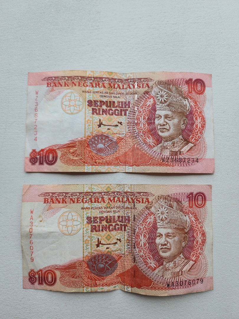 Old $10 Sepuluh Ringgit notes (Malaysian $10 dollar note), Hobbies ...