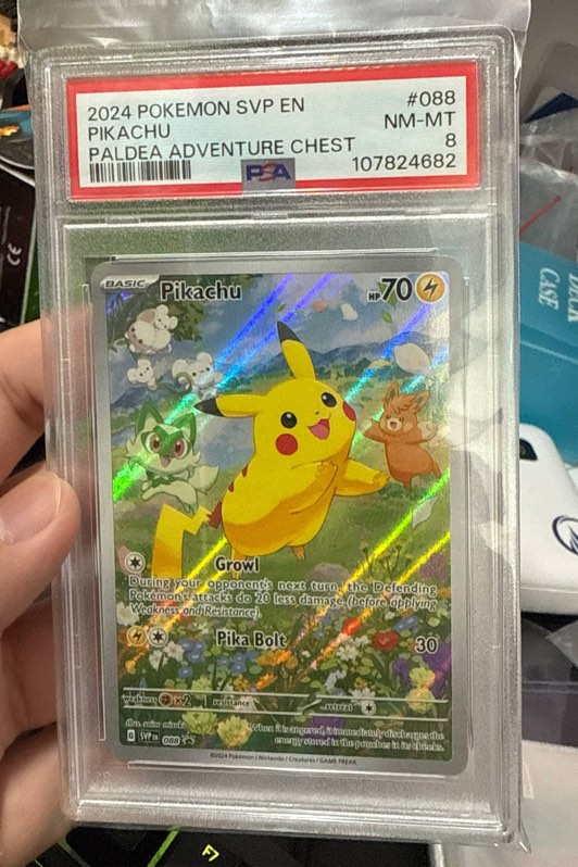 Pikachu Paldea Adventure Chest #088 PSA 8 Graded, Hobbies & Toys, Toys ...