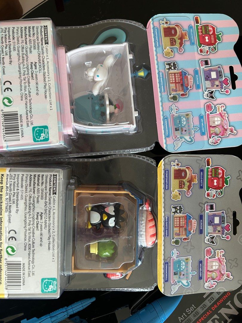 Sanrio cinnamoroll and bad badtz maru stack play house set, Hobbies ...
