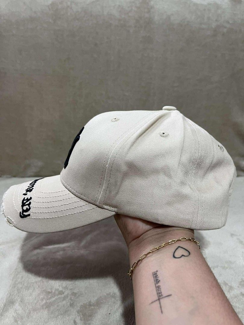 TATTERED NY BIG LOGO CURVE CAP/HAT BY MLB KOREA, Men's Fashion, Watches ...
