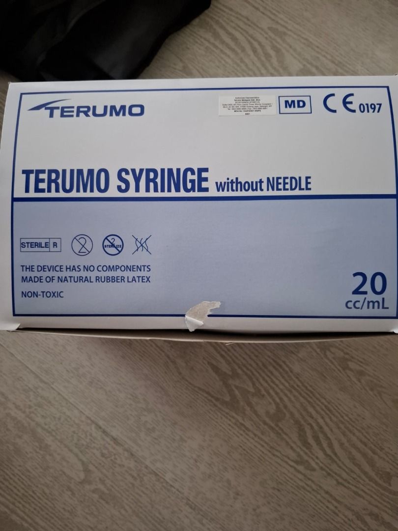 Terumo Syringe 20cc without Needle, Health & Nutrition, Medical ...