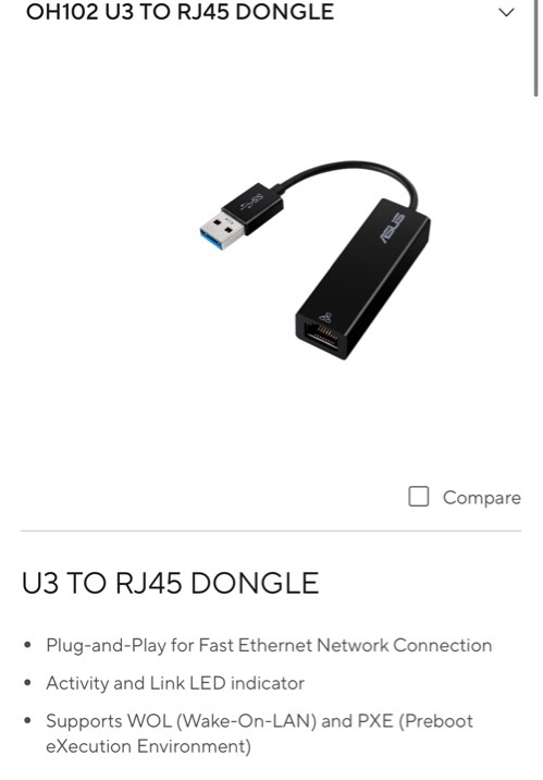 ASUS USB to Ethernet Adapter, Computers & Tech, Parts & Accessories ...