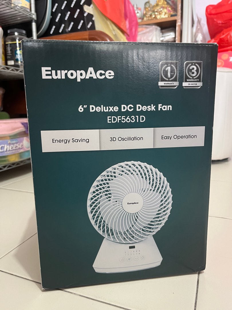 EUROPACE 6" Deluxe DC Desk Fan, TV & Home Appliances, Other Home ...