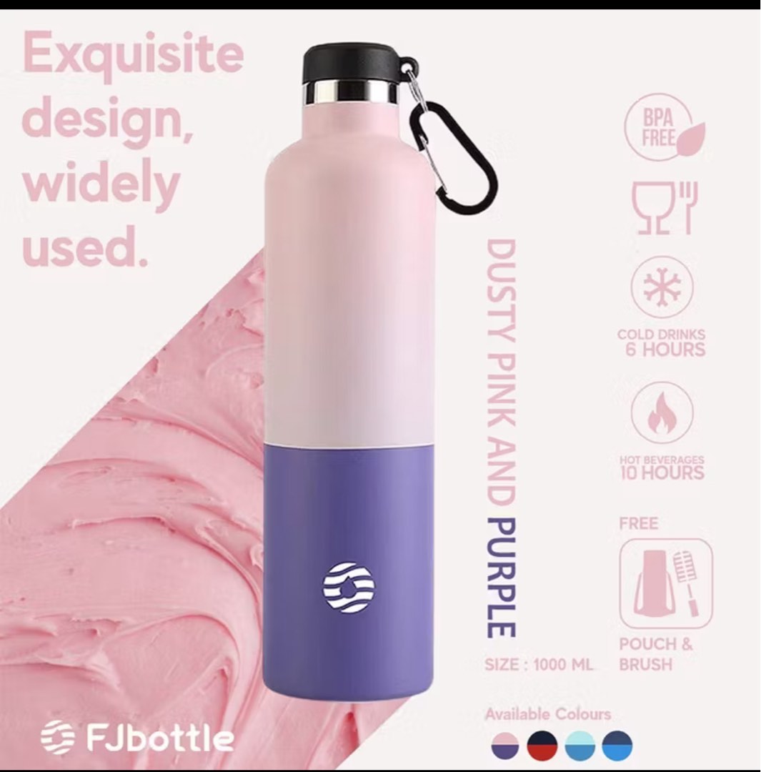 fj bottle pink purple 1L, Perabotan Rumah di Carousell