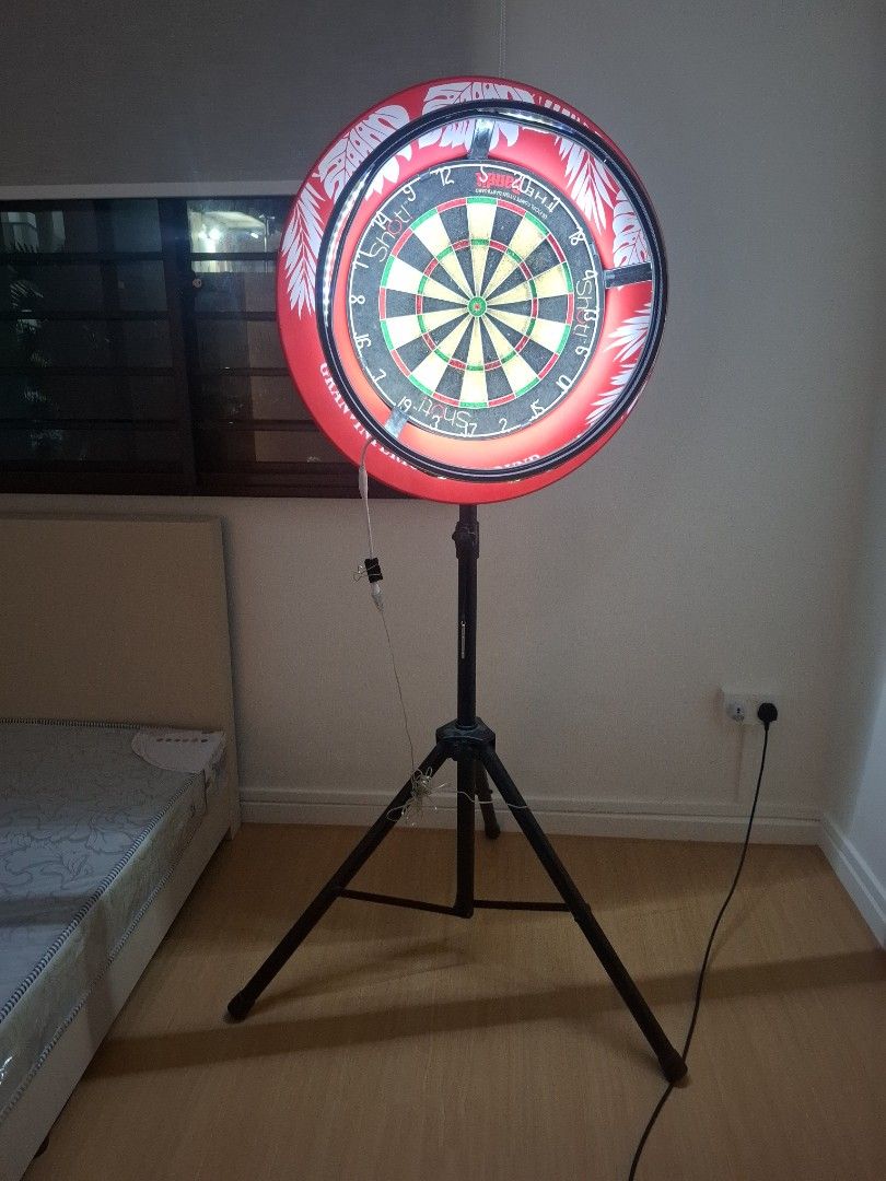 steel tip board with LED light and the red protector only., Hobbies ...