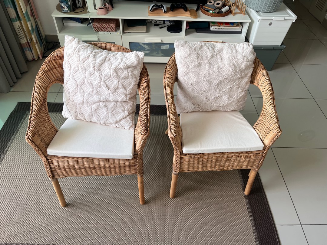 IKEA AGEN Chair rattan/bamboo, Furniture & Home Living, Furniture ...