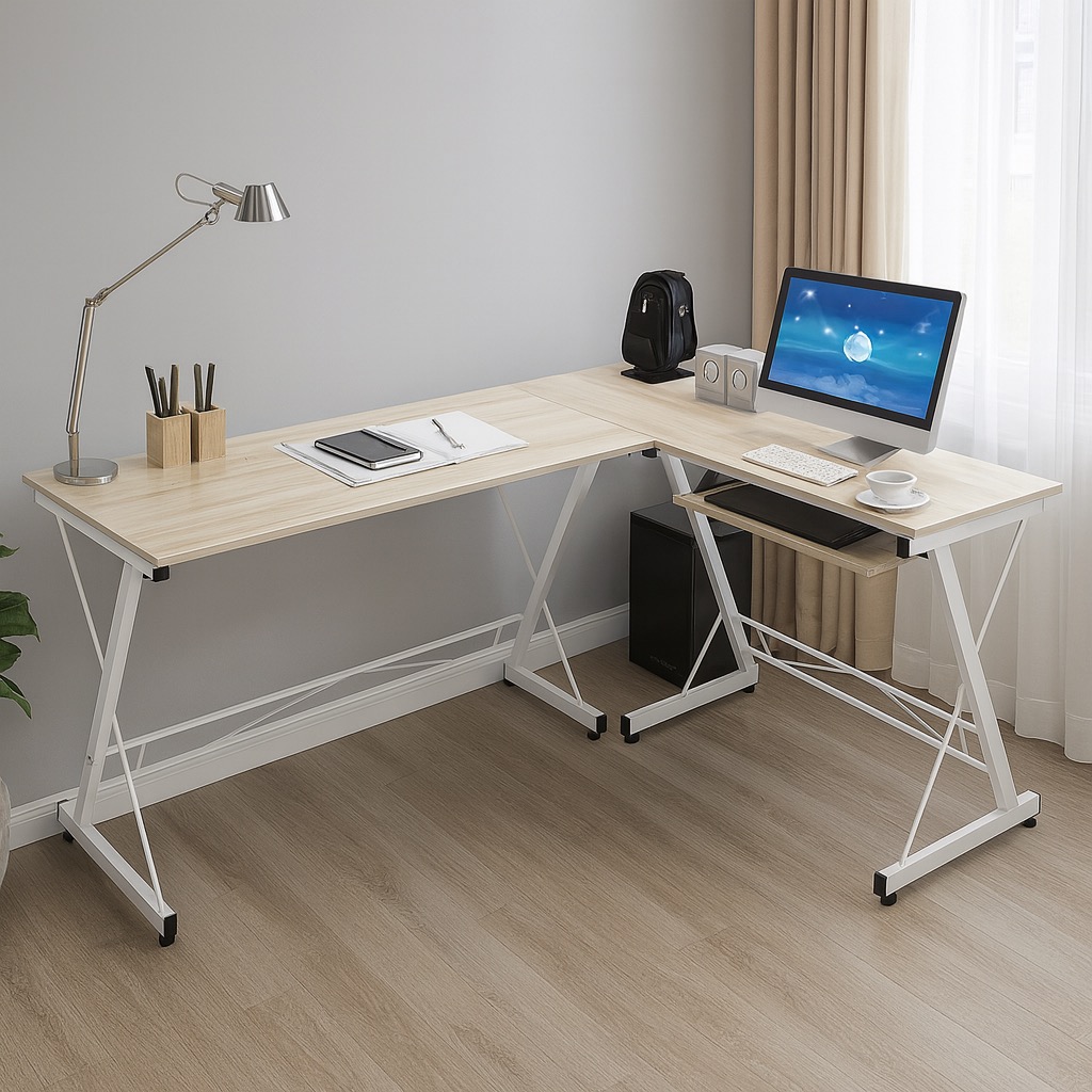 L Shaped Computer Table | Office Workstation Study Table | Corner Desk ...