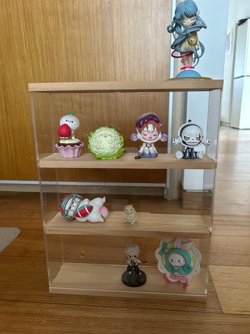Popmart figures with cabinet, Hobbies & Toys, Toys & Games on Carousell