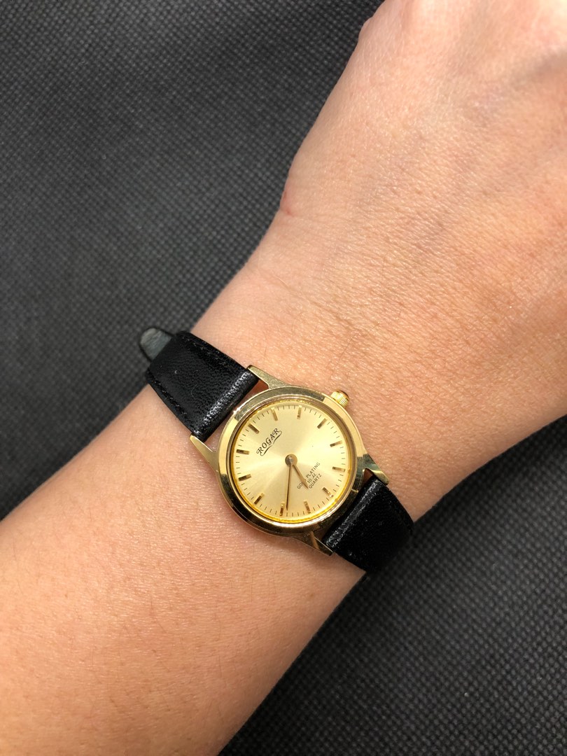 Rogar Japan Quartz gold dial ladies watch, Women's Fashion, Watches ...