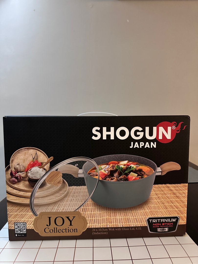 Shogun Japan Joy Collection 24cm Wok with Glass Lid, Furniture & Home ...
