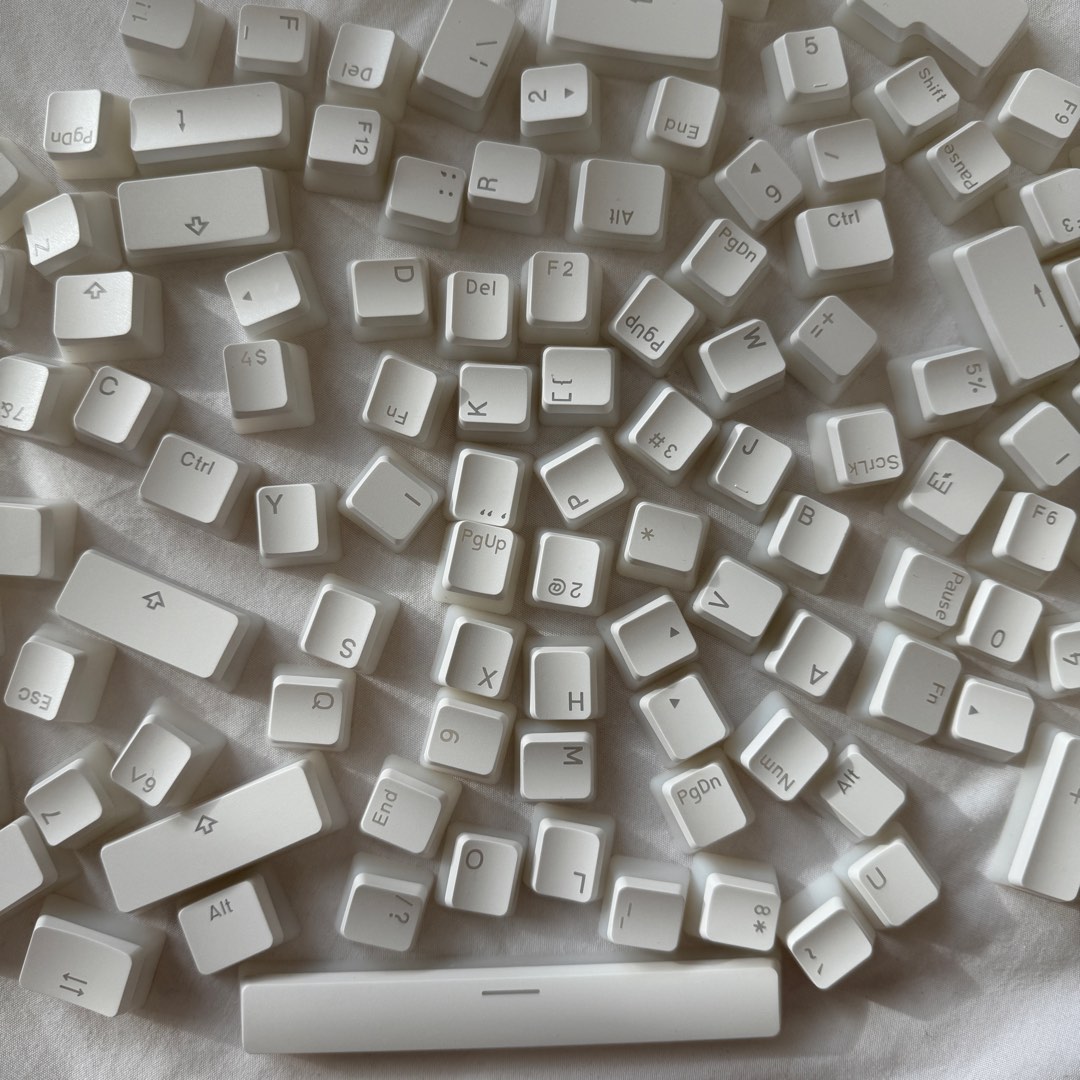 White Jelly Pudding Translucent Keycaps OEM Full Set, Computers & Tech ...
