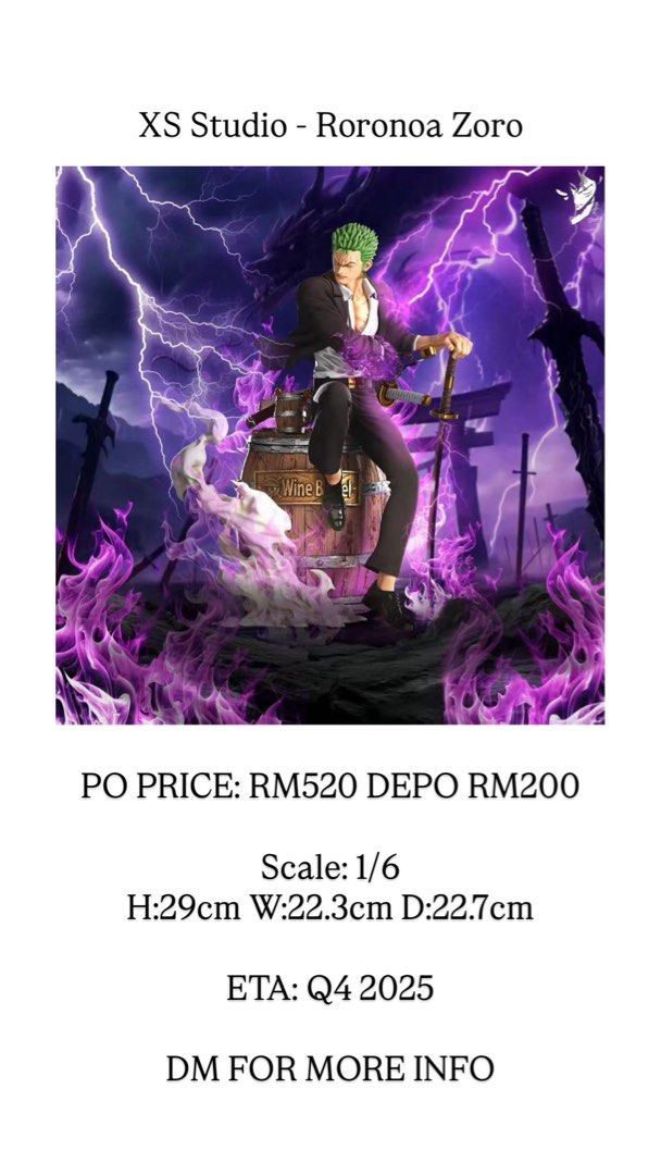 XS Studio - Roronoa Zoro, Hobbies & Toys, Toys & Games on Carousell