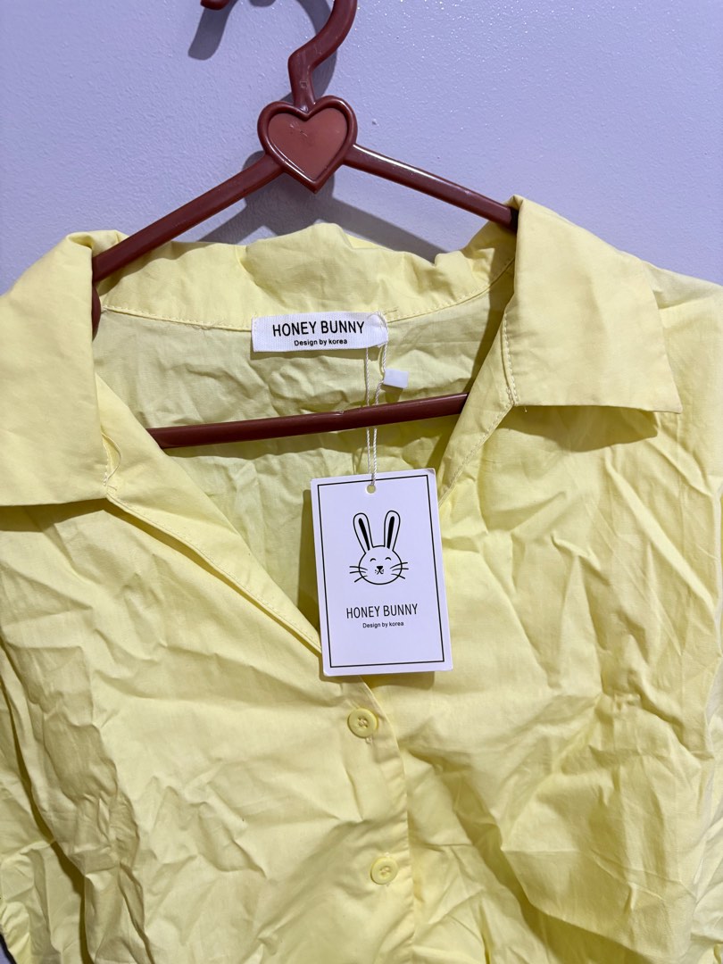yellow top, Fesyen Wanita, Pakaian Wanita, Atasan di Carousell