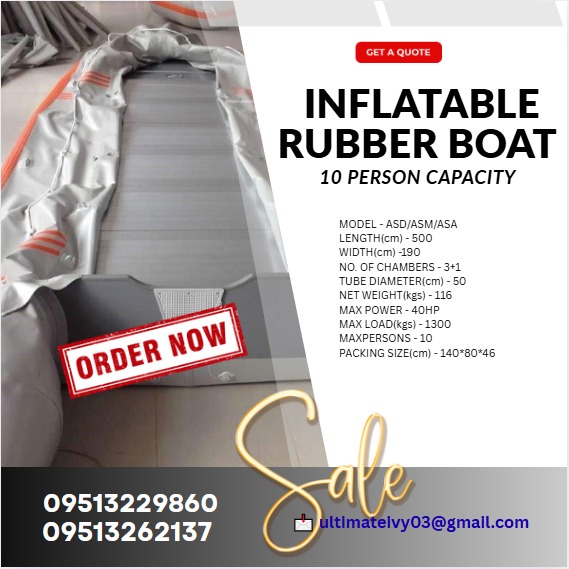 10 PERSON CAPACITY INFLATABLE RUBBER BOAT, Commercial & Industrial ...
