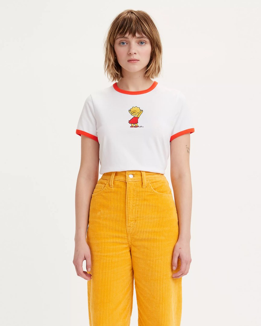 Levi's x The Simpsons Lisa Simpson Ringer Tee, Women's Fashion, Tops ...