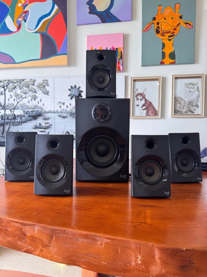 Logitech Z907 5.1 Surround Sound Speaker System with Bluetooth, Audio ...