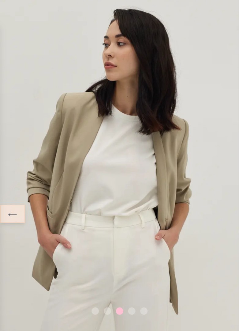 Love Bonito Tasmine Collarless Shoulder Padded Blazer, Women's Fashion ...