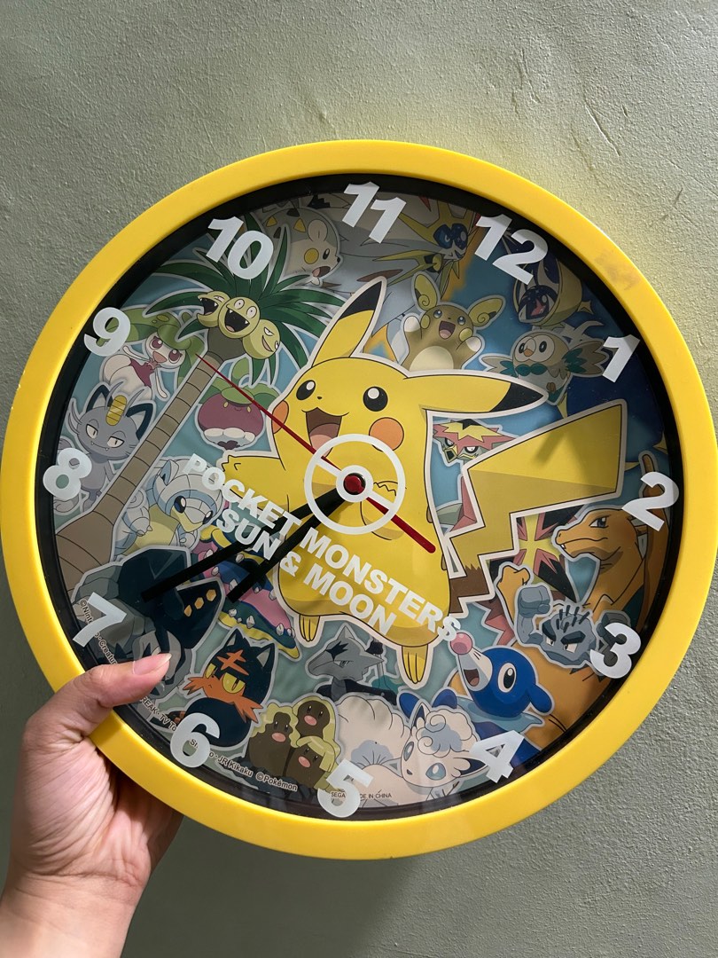 Pokemon Pikachu Clock, Furniture & Home Living, Home Decor, Clocks on ...