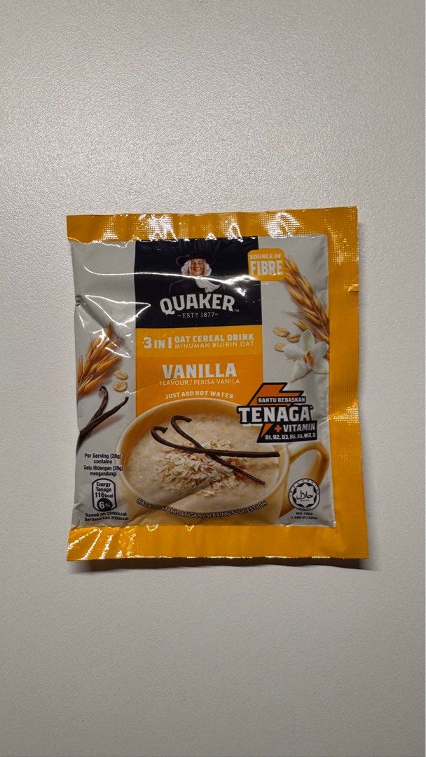 Quaker 3-in-1 Oat Cereal Drink - Vanilla x9 packs, Food & Drinks ...