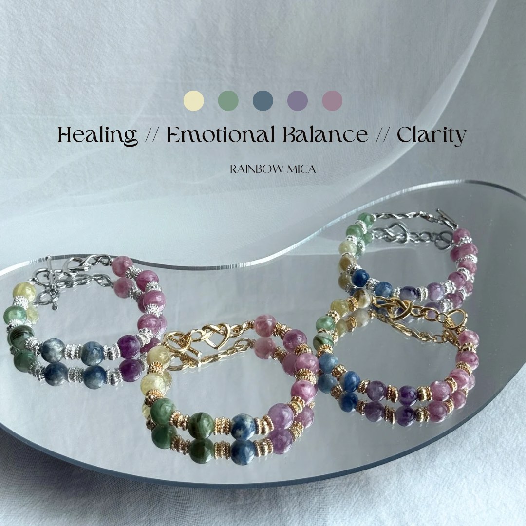 Rainbow Mica Crystal Bracelet, Women's Fashion, Jewelry & Organisers ...