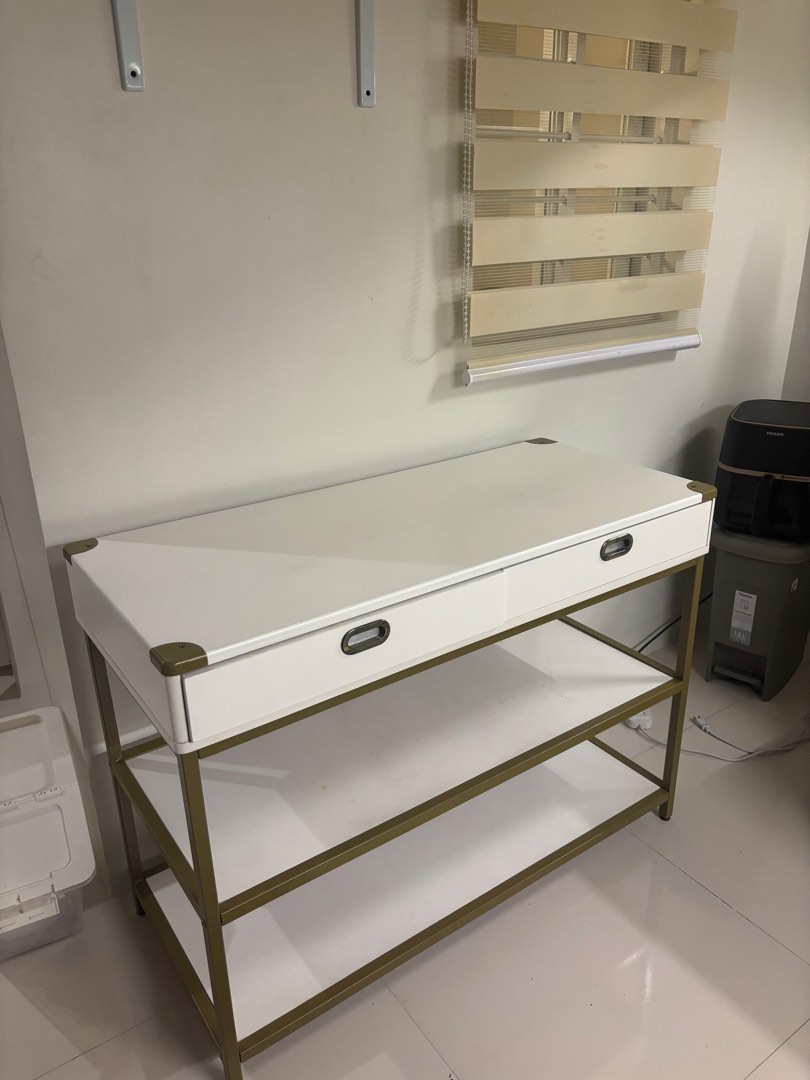 White Mandaue Foam Console Table, Furniture & Home Living, Furniture ...