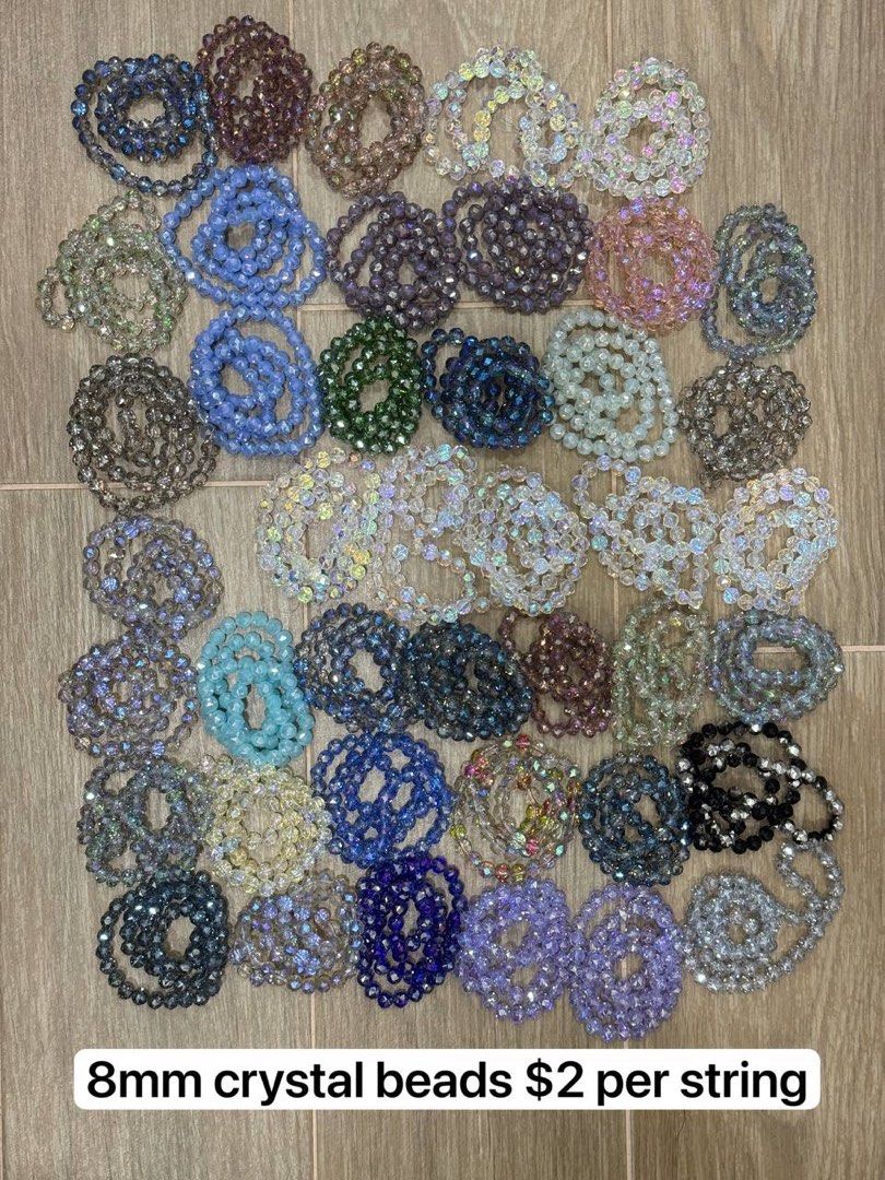 8mm Crystal and Pearl Beads Handicraft Cheap clearance, Hobbies & Toys ...