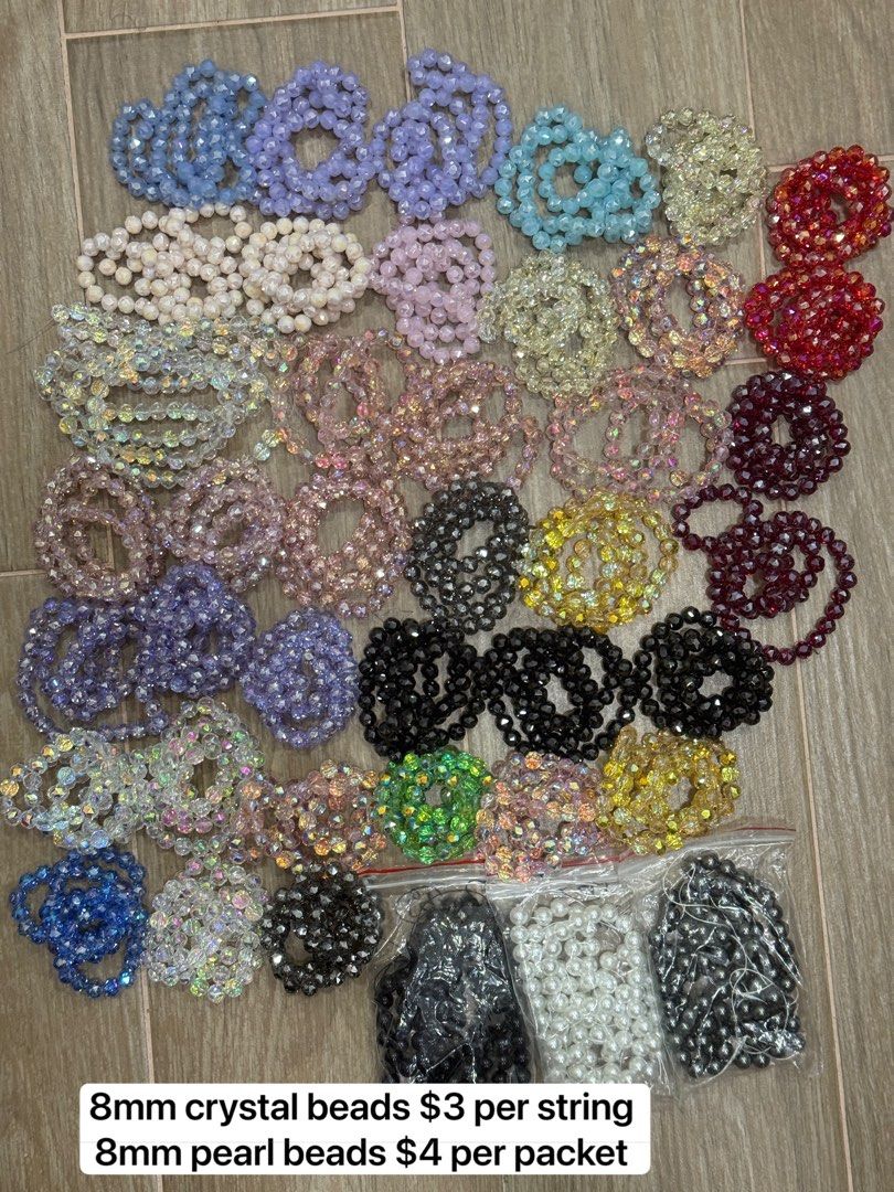 8mm Crystal and Pearl Beads Handicraft Cheap clearance, Hobbies & Toys ...