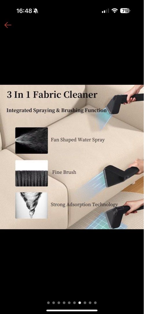 Domestix Fabric Cleaning Machine - 12000Pa Powerful Suction, Furniture ...