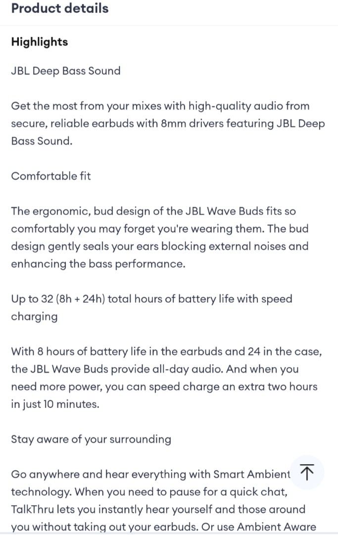JBL Wave Buds - Deep Bass Sound, Audio, Headphones & Headsets on Carousell