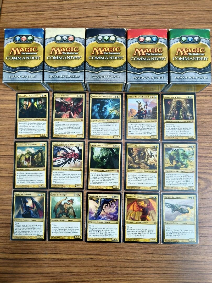 MTG 2011 Commander Decks EDH Original Full Set of 5 COMPLETE, Hobbies ...